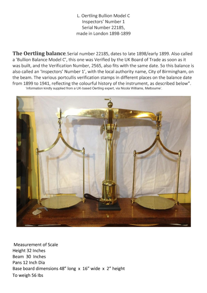 Oertling Bullion Model C Inspectors balance No1 | Collecting Gold ...
